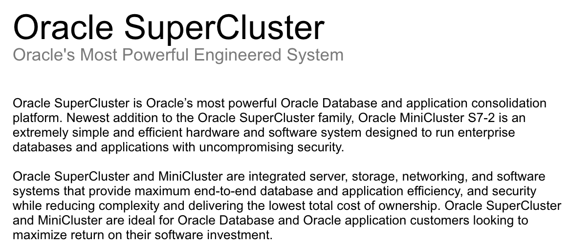 Oracle SuperCluster: The company’s most powerful Oracle Database||Oracle SuperCluster: The ...